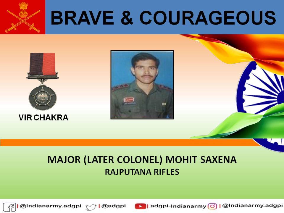 ADG PI - INDIAN ARMY on Twitter: "28 June 1999 #OperationVijay Major Mohit Saxena during an ...