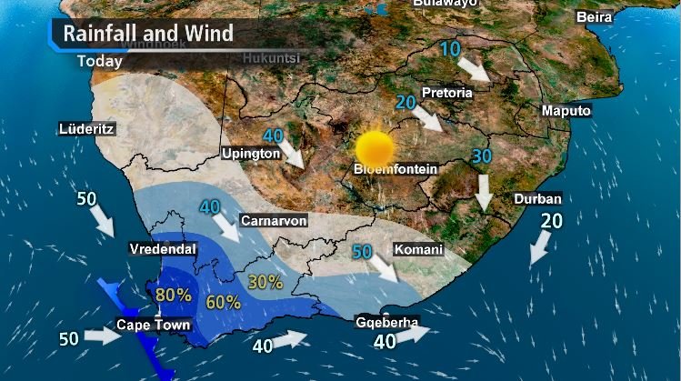 Cape Town Weather Map