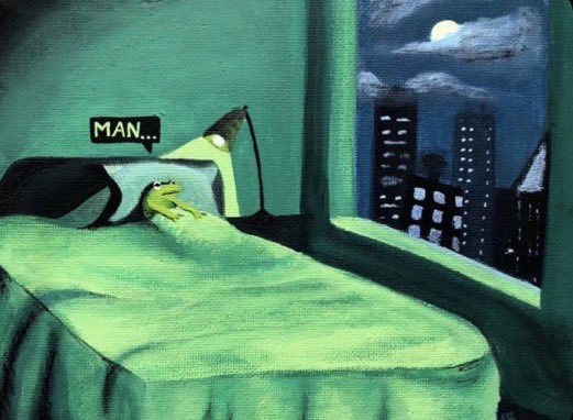 Sad Frog In Bed Meme