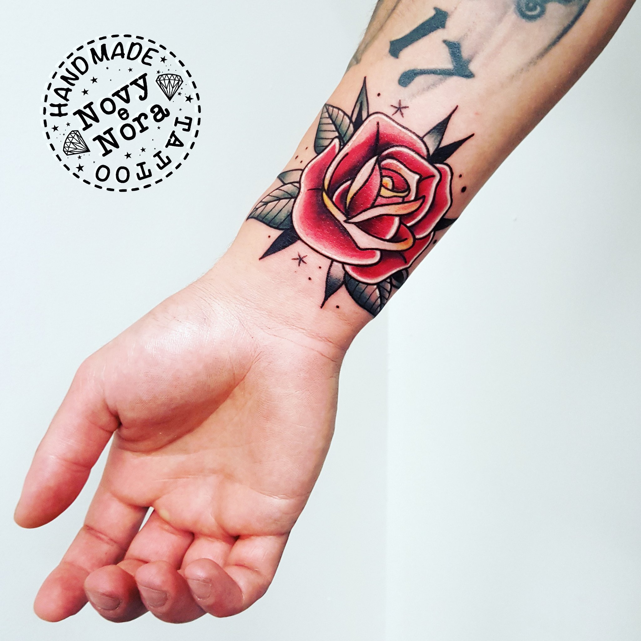 Old School Rose Tattoo