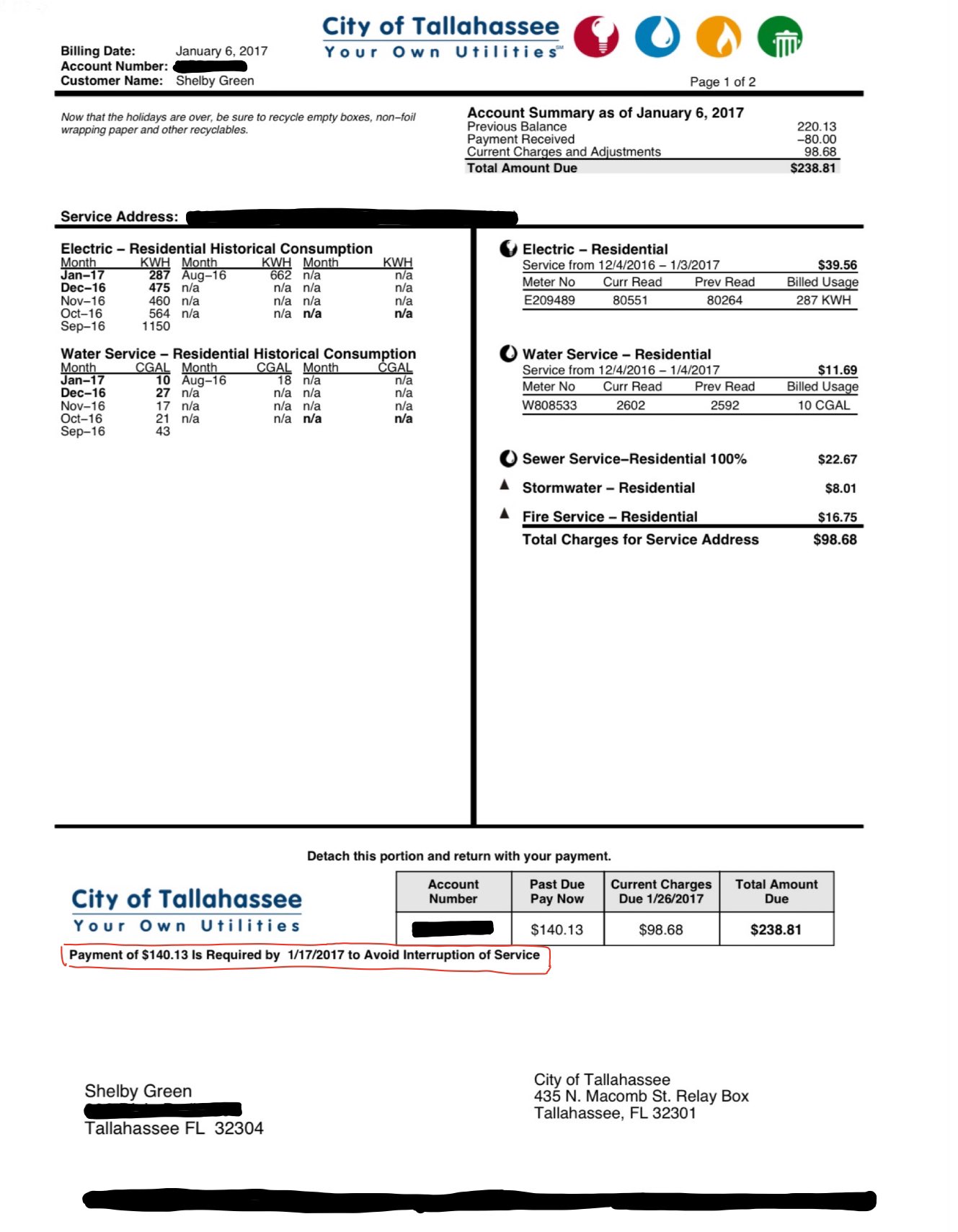 Florida Utility Bill