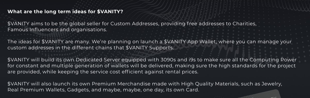 VANITY UPDATE!!! : r/Vanity_Token