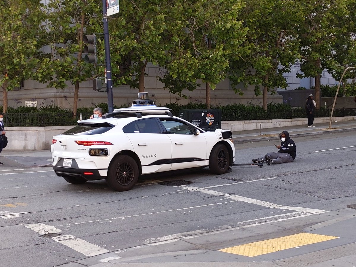 Waymo "autonomous" car appears to have had a crash involving a scooter ...