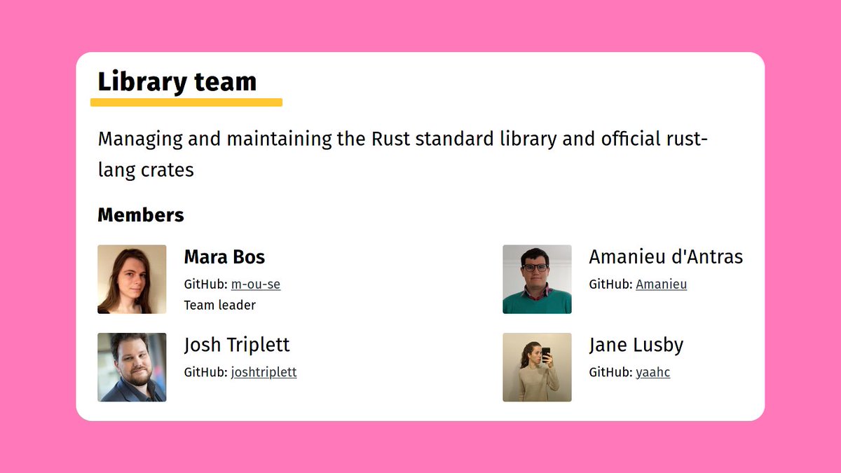 🆕 Starting today, I'm the team lead of the *new* @rustlang Library Team ...