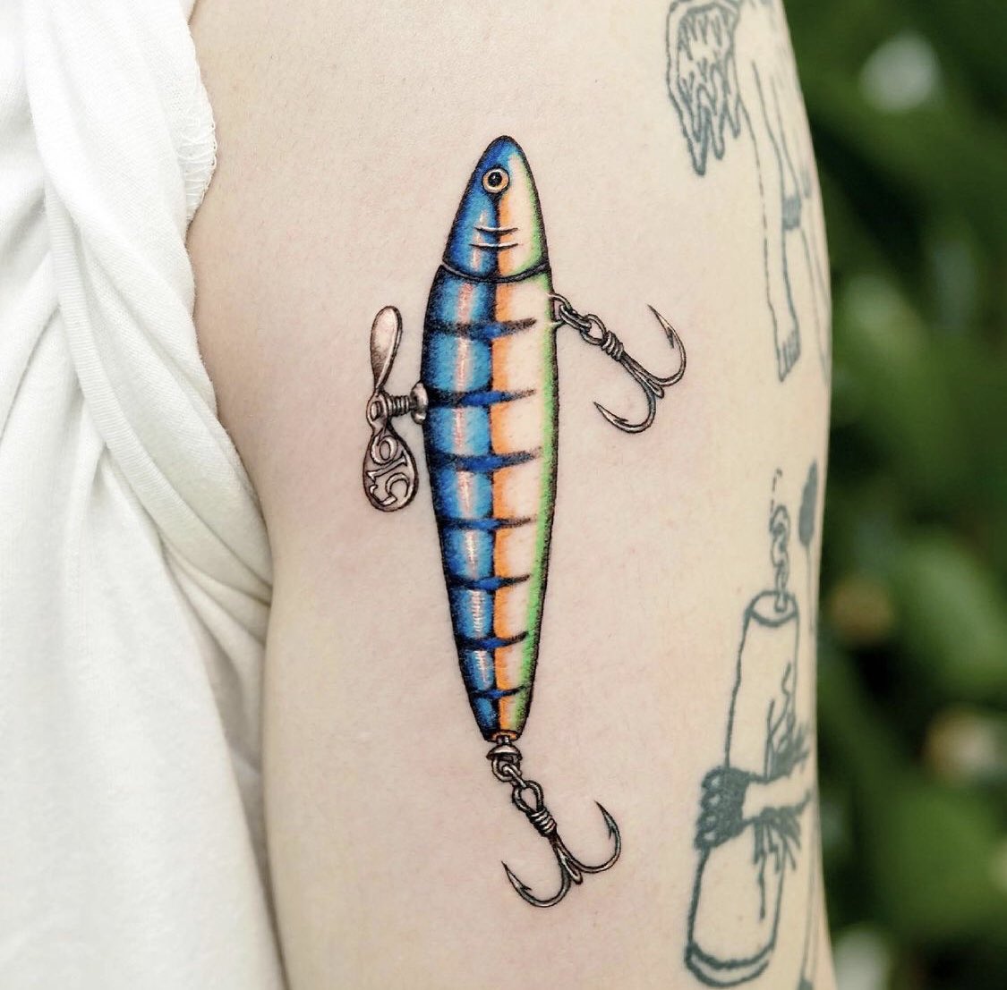 Traditional Fishing Lure Tattoo