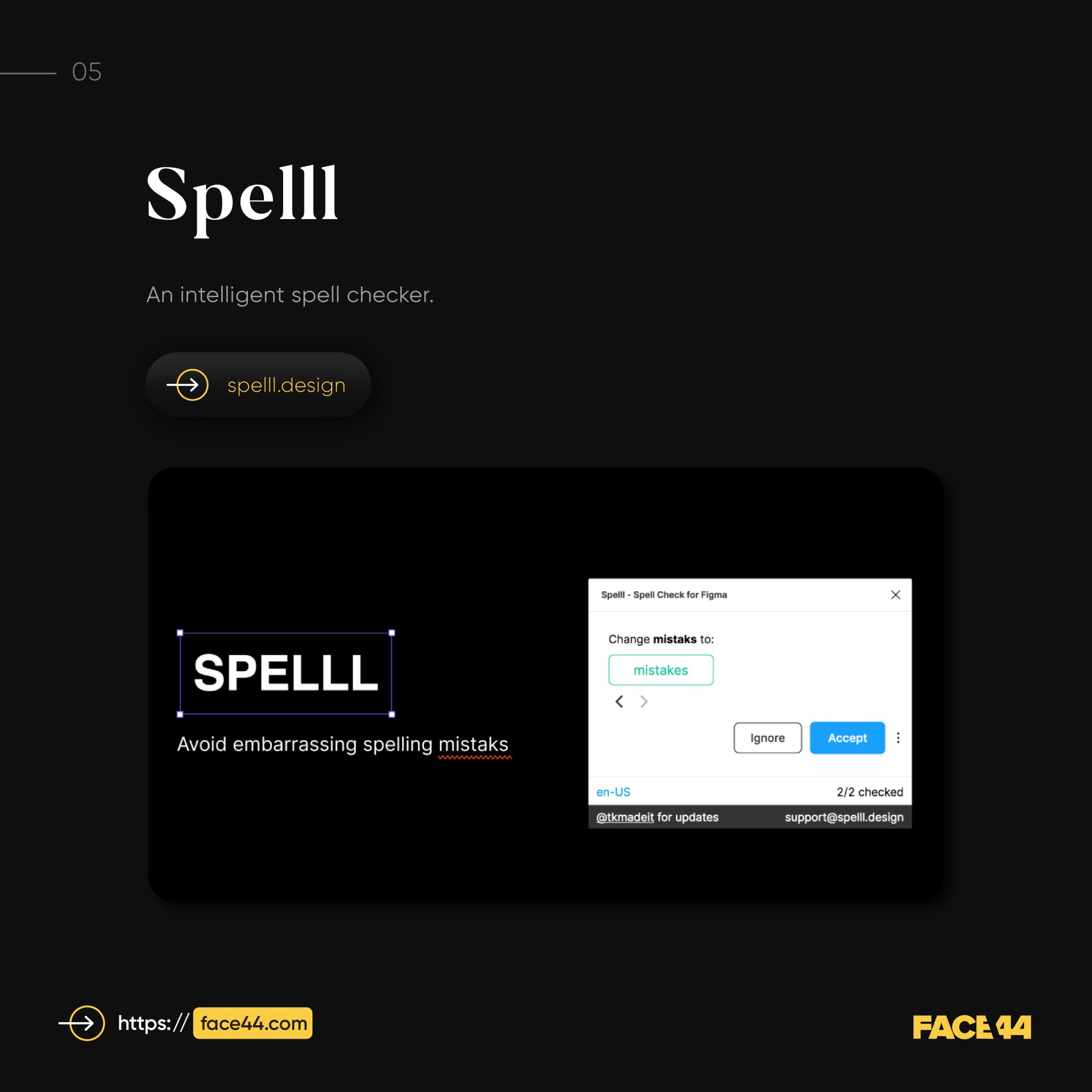 Face44 on Twitter: "Figma plugin - #spelll an automated spell checker within the app.…