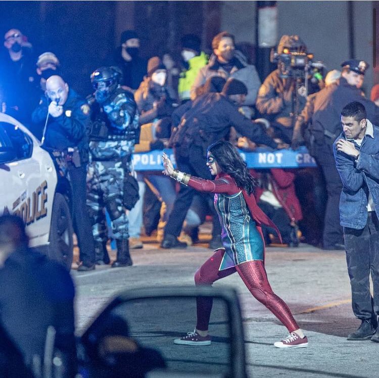 New photos of a familiar scene on the set of Ms. Marvel have dropped ...