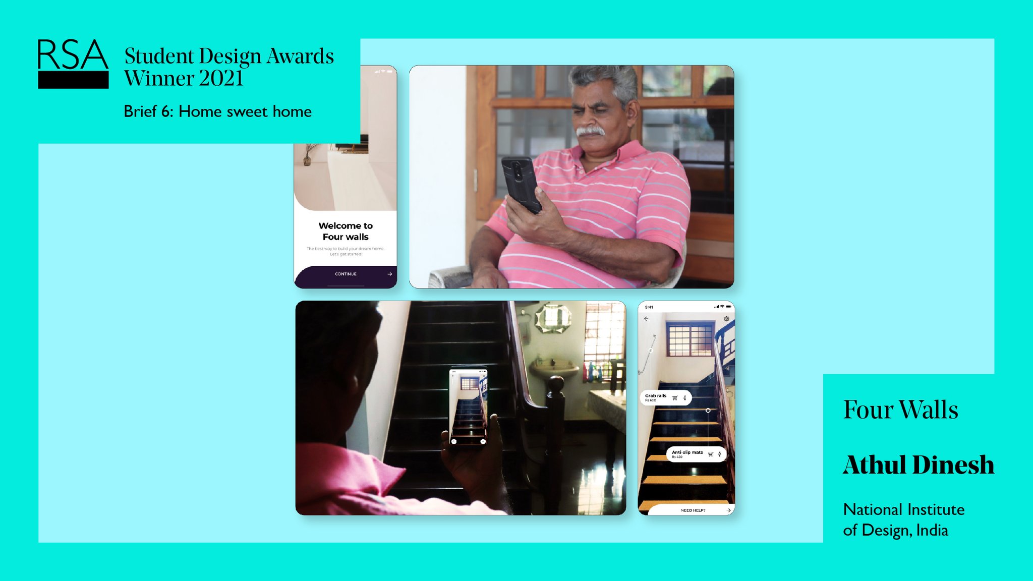 RSA Student Design Awards (SDAs) on Twitter: "Four Walls by Athul Dinesh An app and service ...