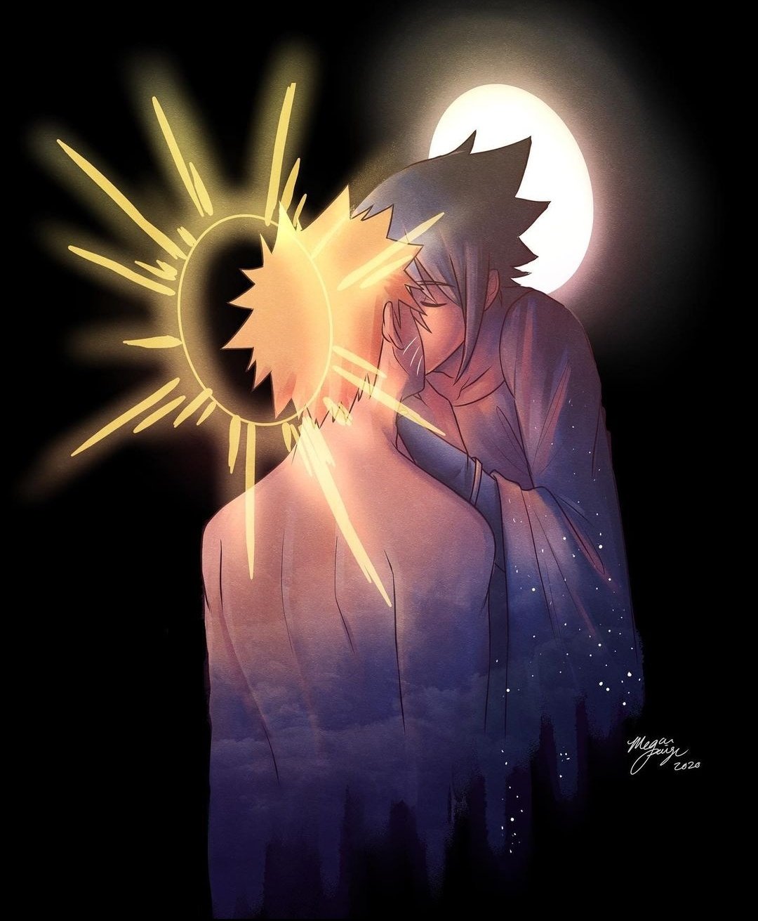 Naruto And Sasuke Sun And Moon