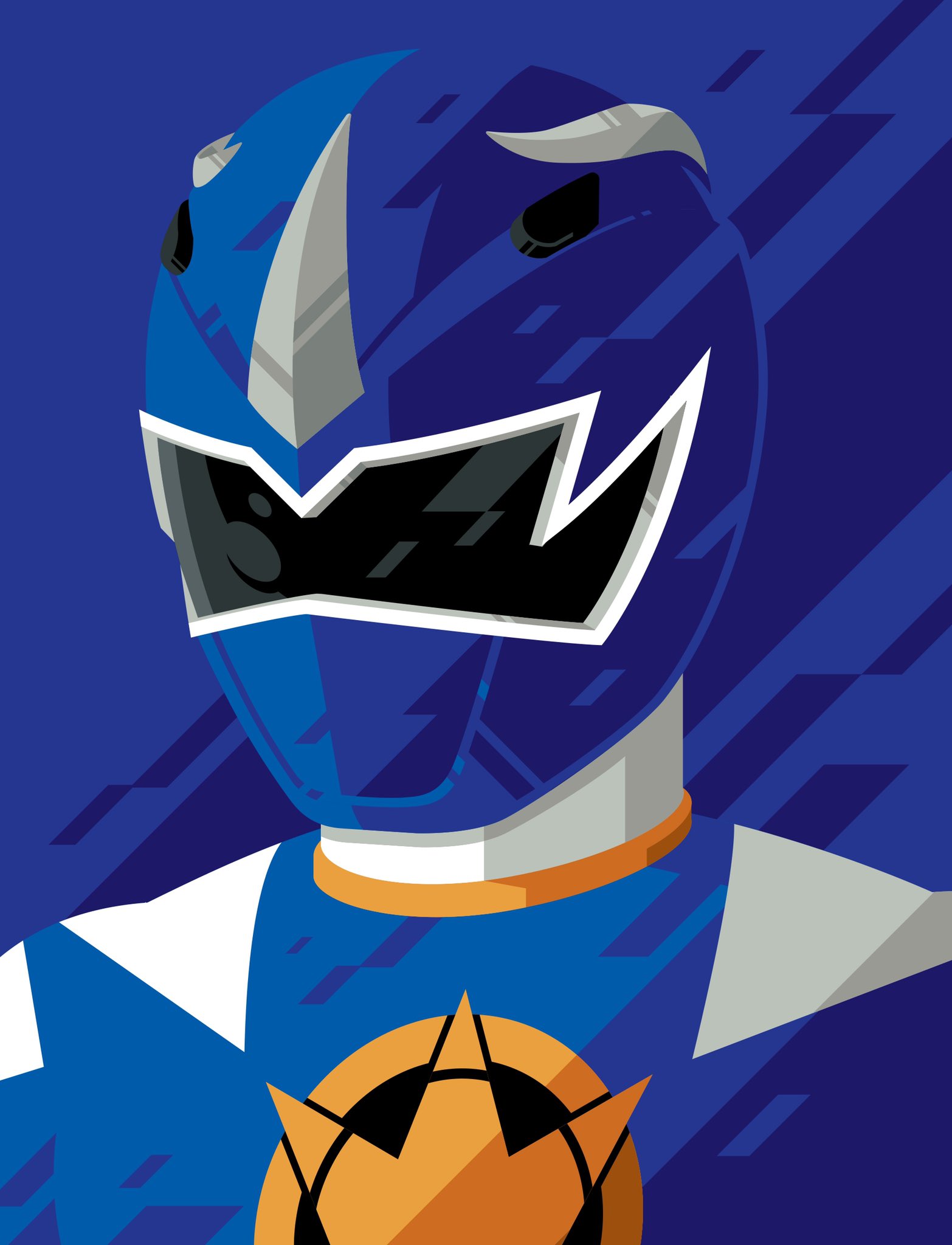 Blue Power Rangers Wallpaper Power Ranger™ Volwassen Blauw Vegaoo