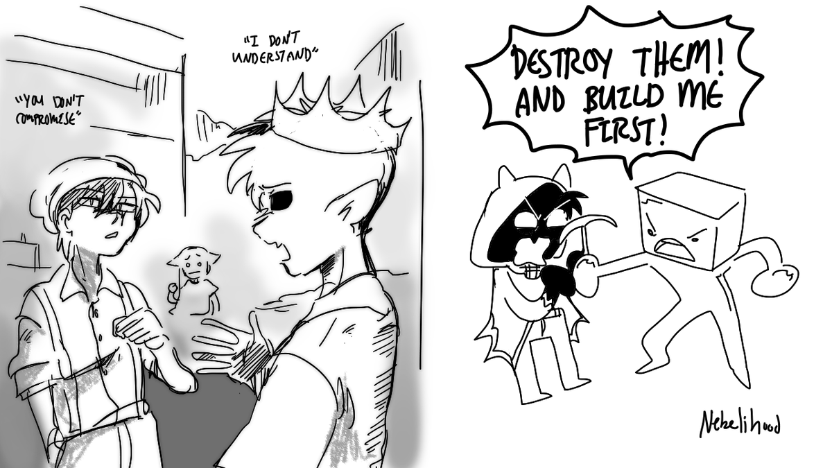 「Quackity arguing with ranboo about prope」|Nebelihoodの漫画