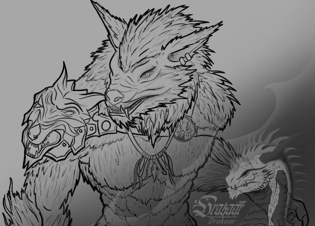 Werewolf Warrior Drawings Fierce Werewolf Art Wallpaper Free