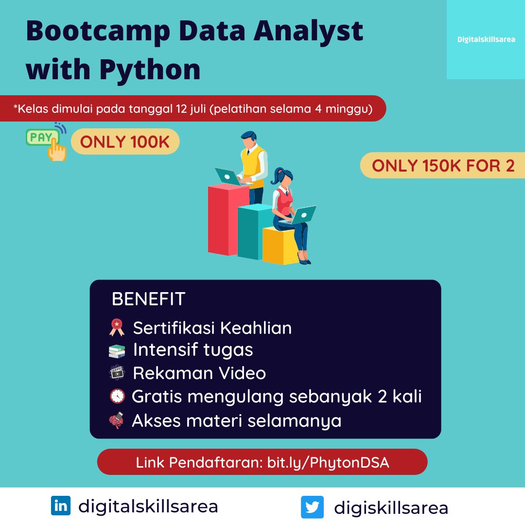 digitalskillsarea on Twitter: "Mau siap seleksi kerja dengan excel?Mau berkarir sebagai data ...