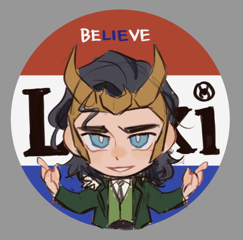 「wanted a cute vote loki button pin too s」|denev @ commissionsのイラスト