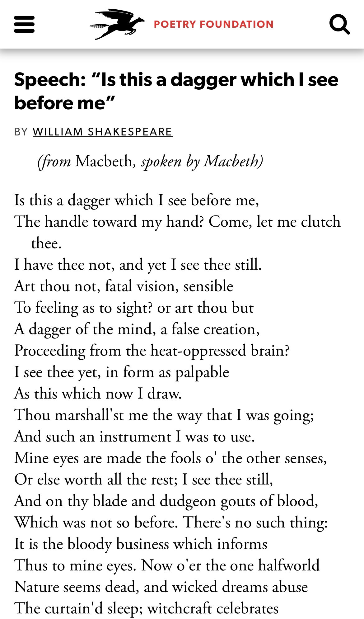Macbeth Dagger Soliloquy