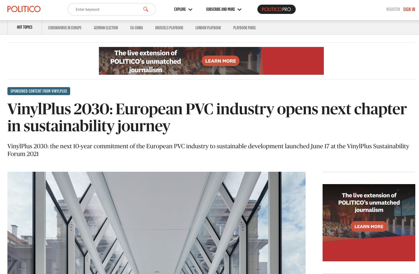 VinylPlus on Twitter: "VinylPlus 2030: European PVC industry opens next chapter in # ...