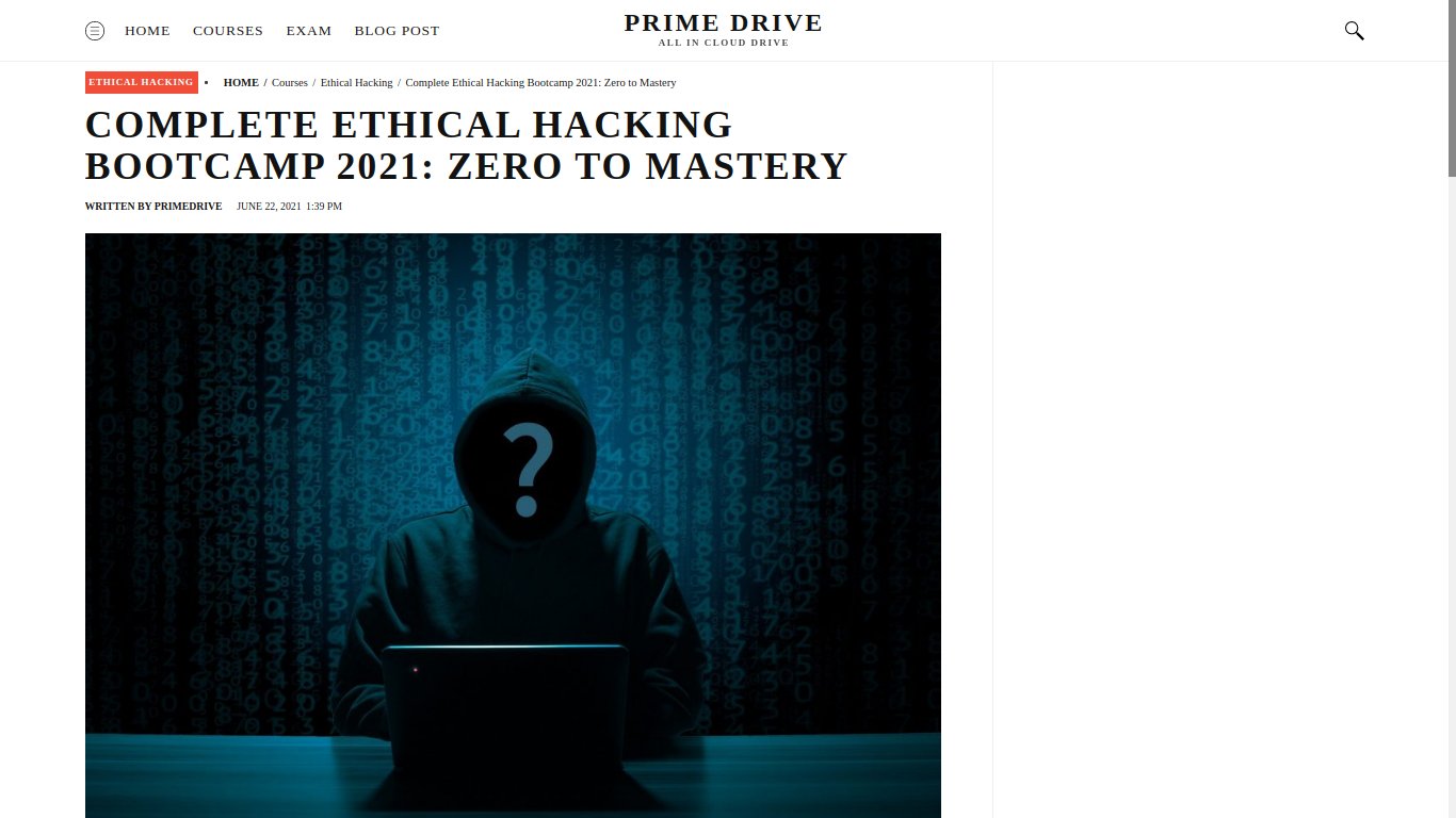 Prime Drive on Twitter: "COMPLETE ETHICAL HACKING BOOTCAMP 2021: ZERO ...