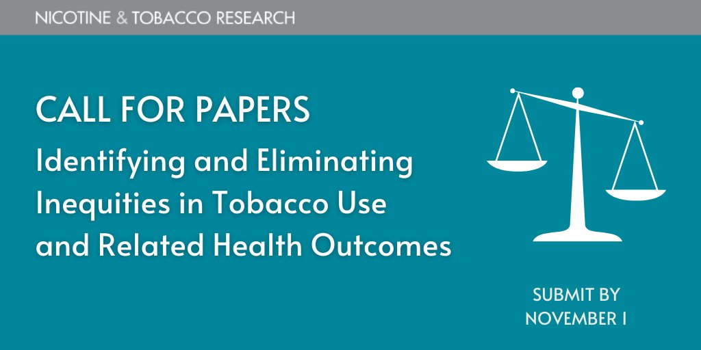 Nicotine and Tobacco Research Journal on Twitter: "Call for Papers for ...
