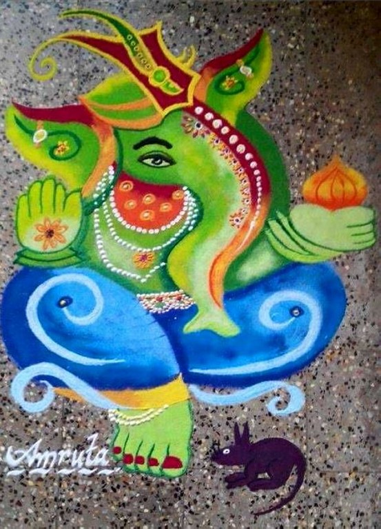 Ganpati Rangoli Designs For Competition