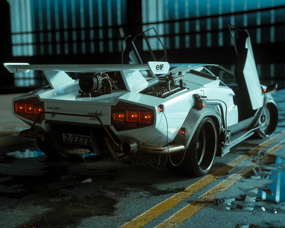 Synthwave Wallpaper Countach Steph Leclaire | Great Time Hanging Out