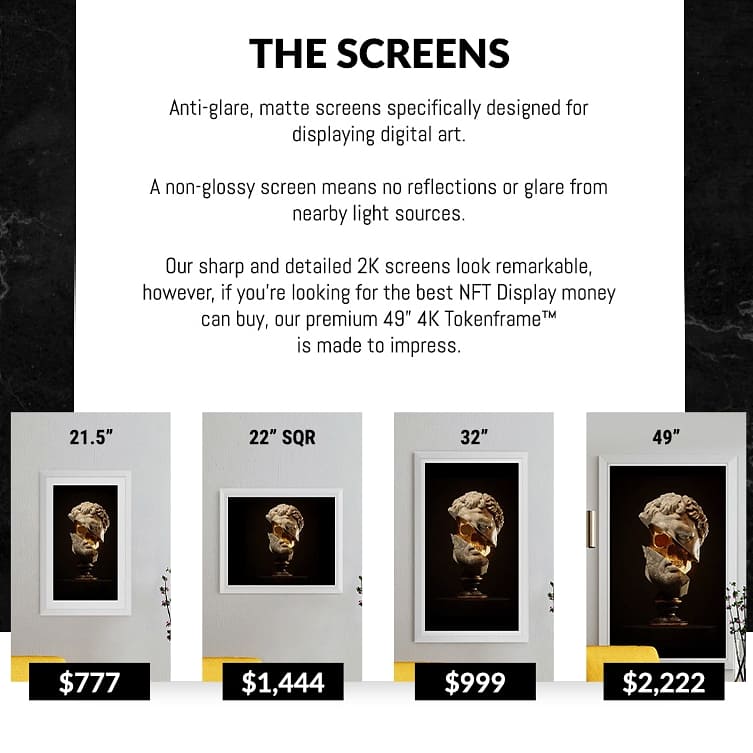 Tokenframe 🇺🇦 on Twitter: "Mountable NFT Displays in 4 sizes. Rotating wall mount included. PRE ...