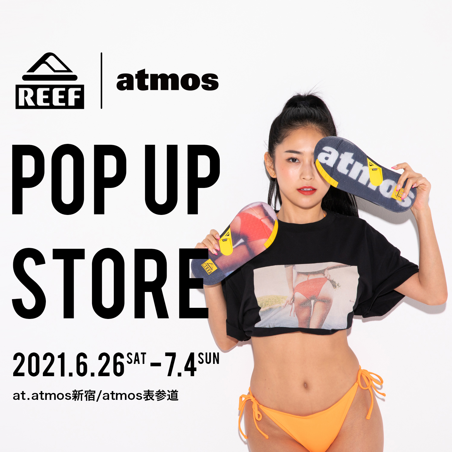atmos on Twitter: "REEFとの別注サンダル&アパレルコレクションの発売を記念し、6/26(土)よりatmos新宿店、atmosBLUE表参道店にてPOP UPを開催 ...