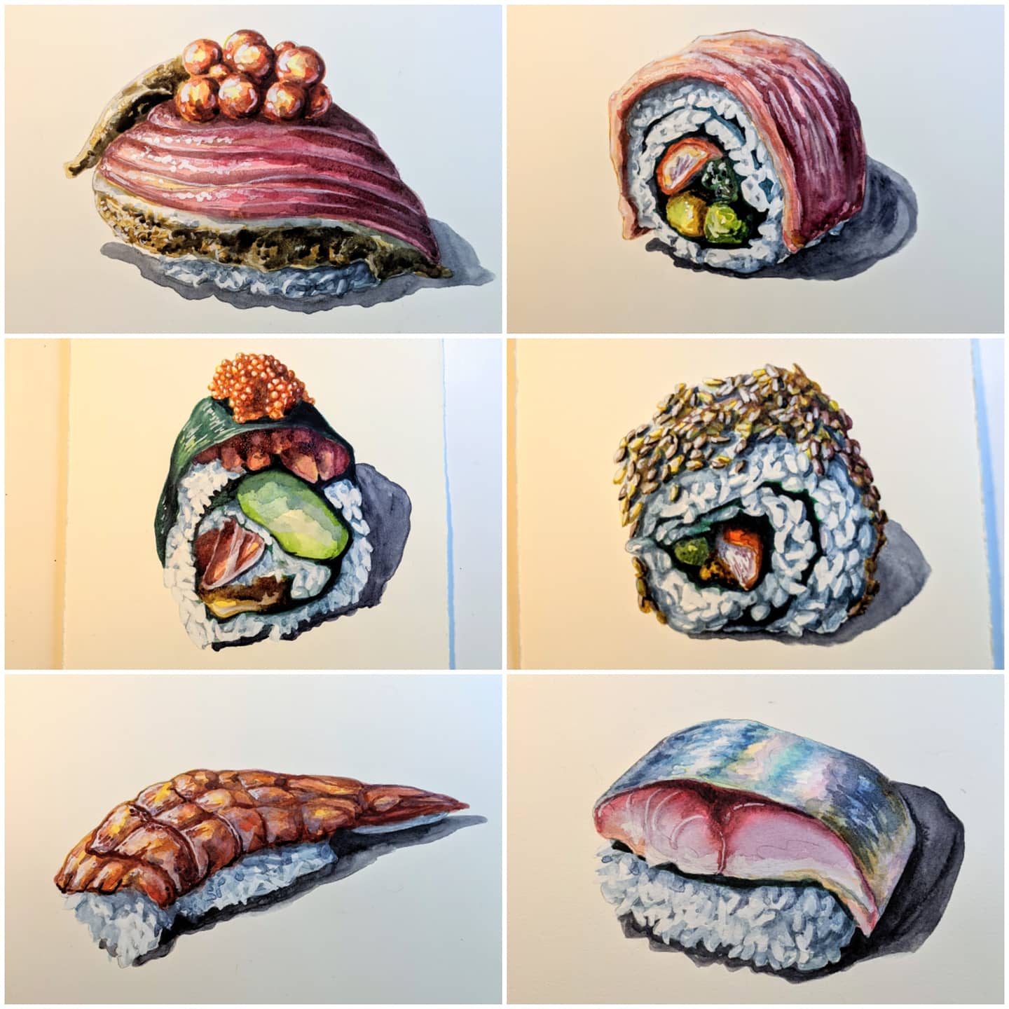 Realistic Sushi Drawing