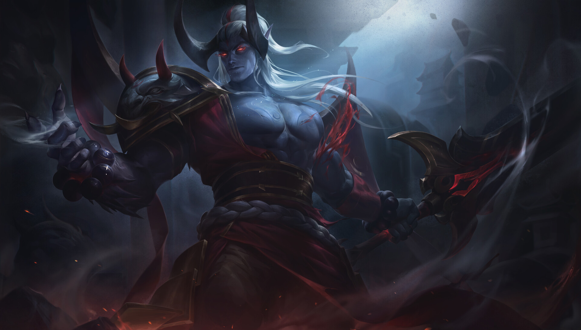 League fanart on Twitter: "Blood Moon #Aatrox by XQ Xue on ArtStation, link: https://t.co ...