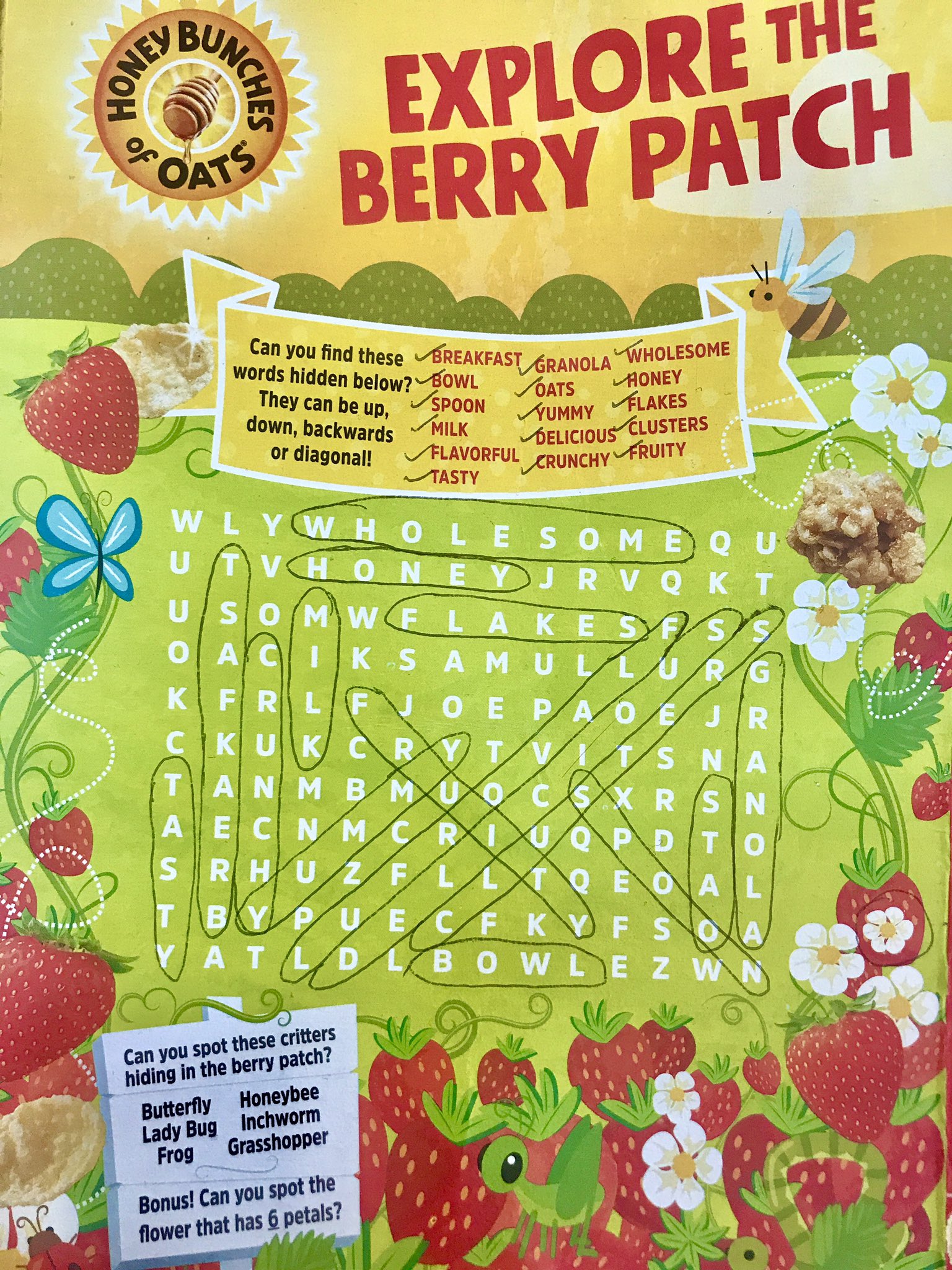 Back Of Life Cereal Box