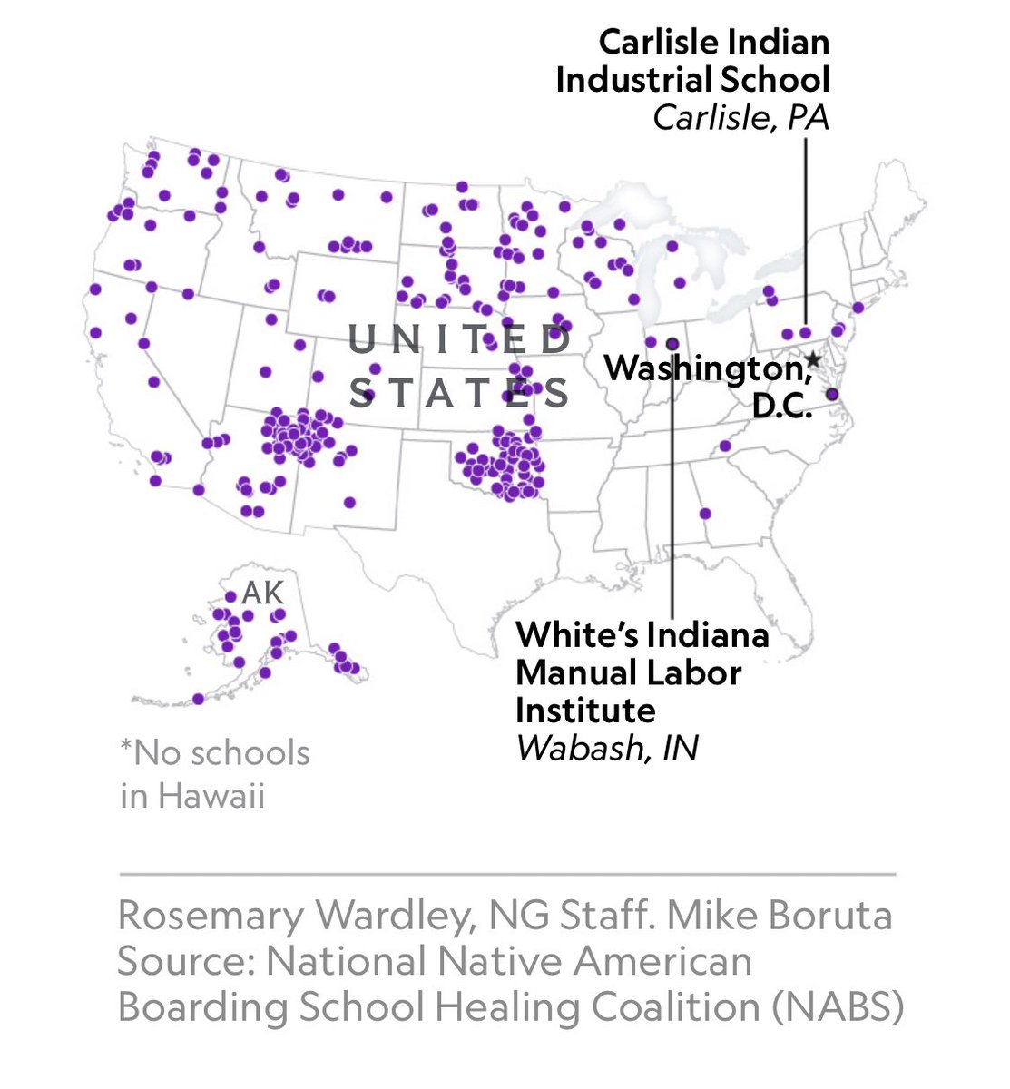 Native American Boarding Schools Map