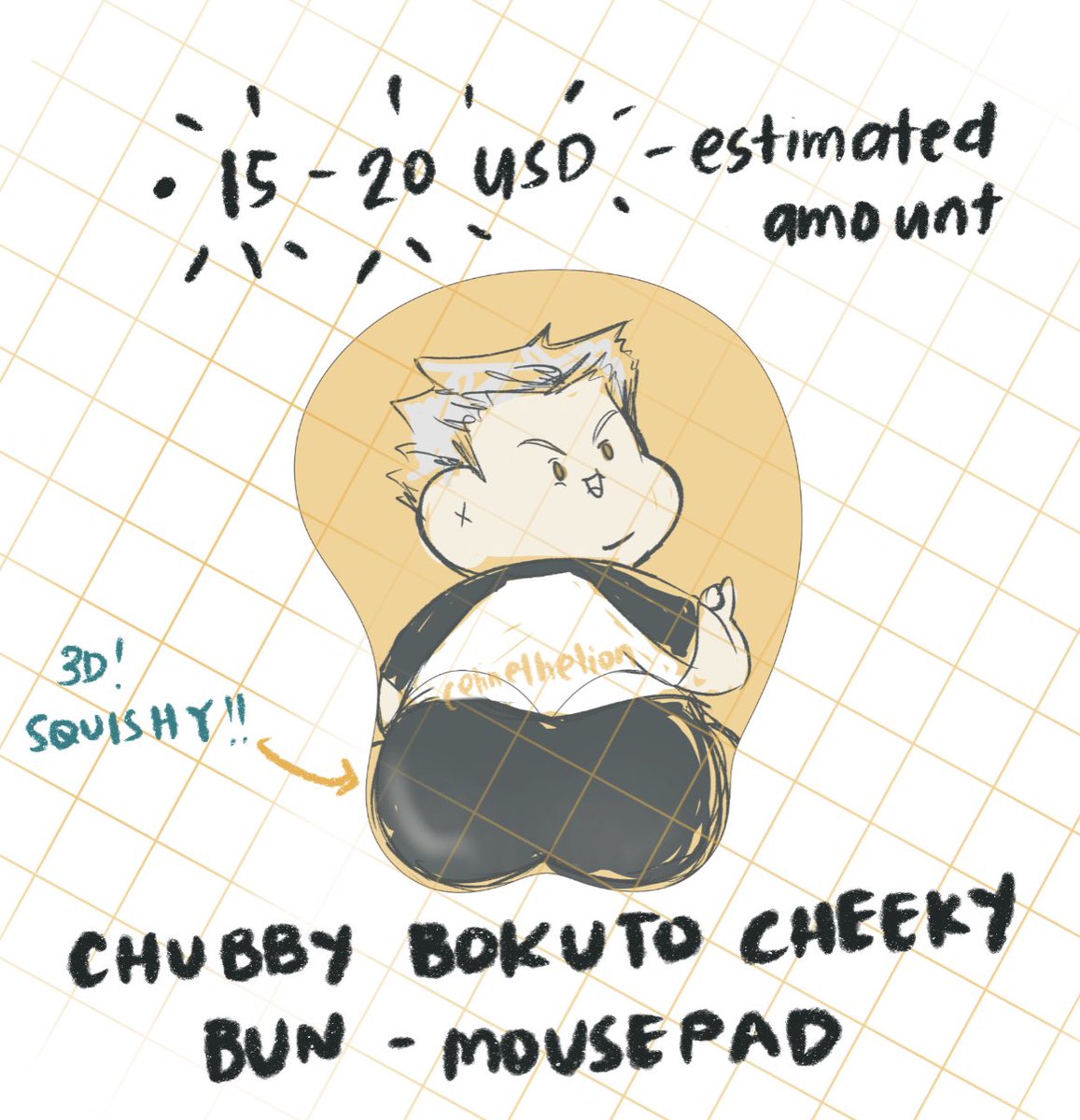 「Chubby Bokuto Squishy Butt mousepad! Haha (estimated price 1」celine 🍳の漫画
