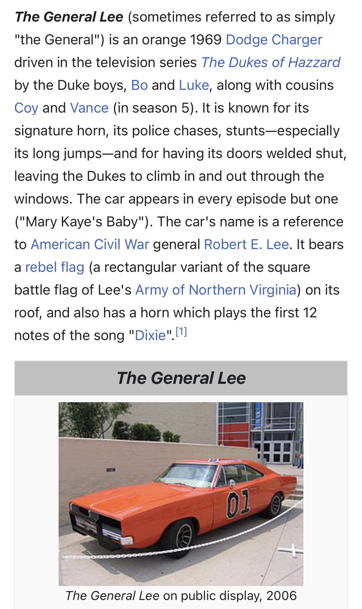 Dukes Of Hazzard General Lee Roof