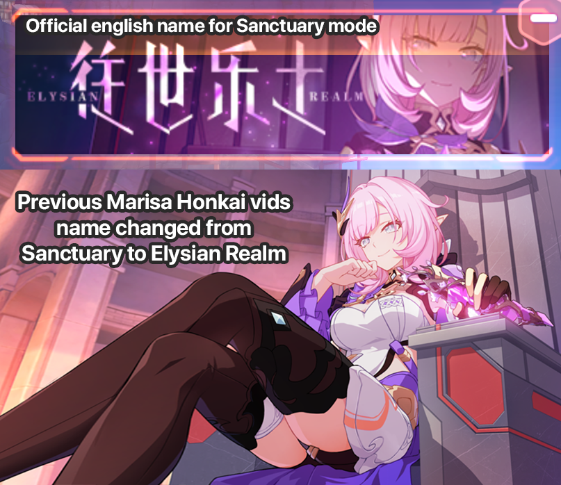 Honkai News Network on Twitter: "Official english name for Sanctuary ...