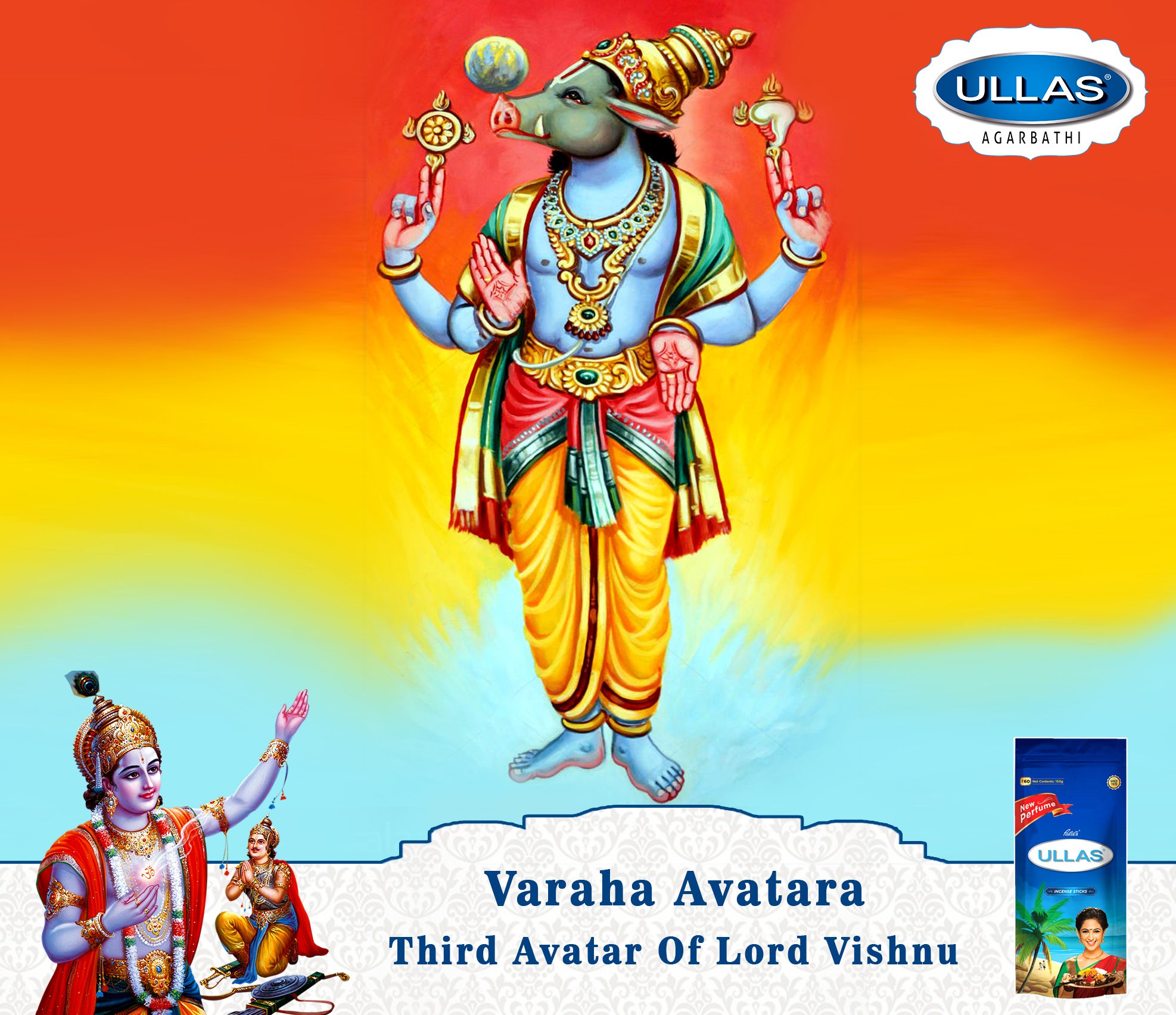 Varaha Avatar Of Lord Vishnu Traditional Copper Statue Of Varaha