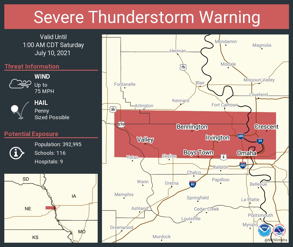 Nws Omaha On Twitter Severe Thunderstorm Warning Including Omaha Ne