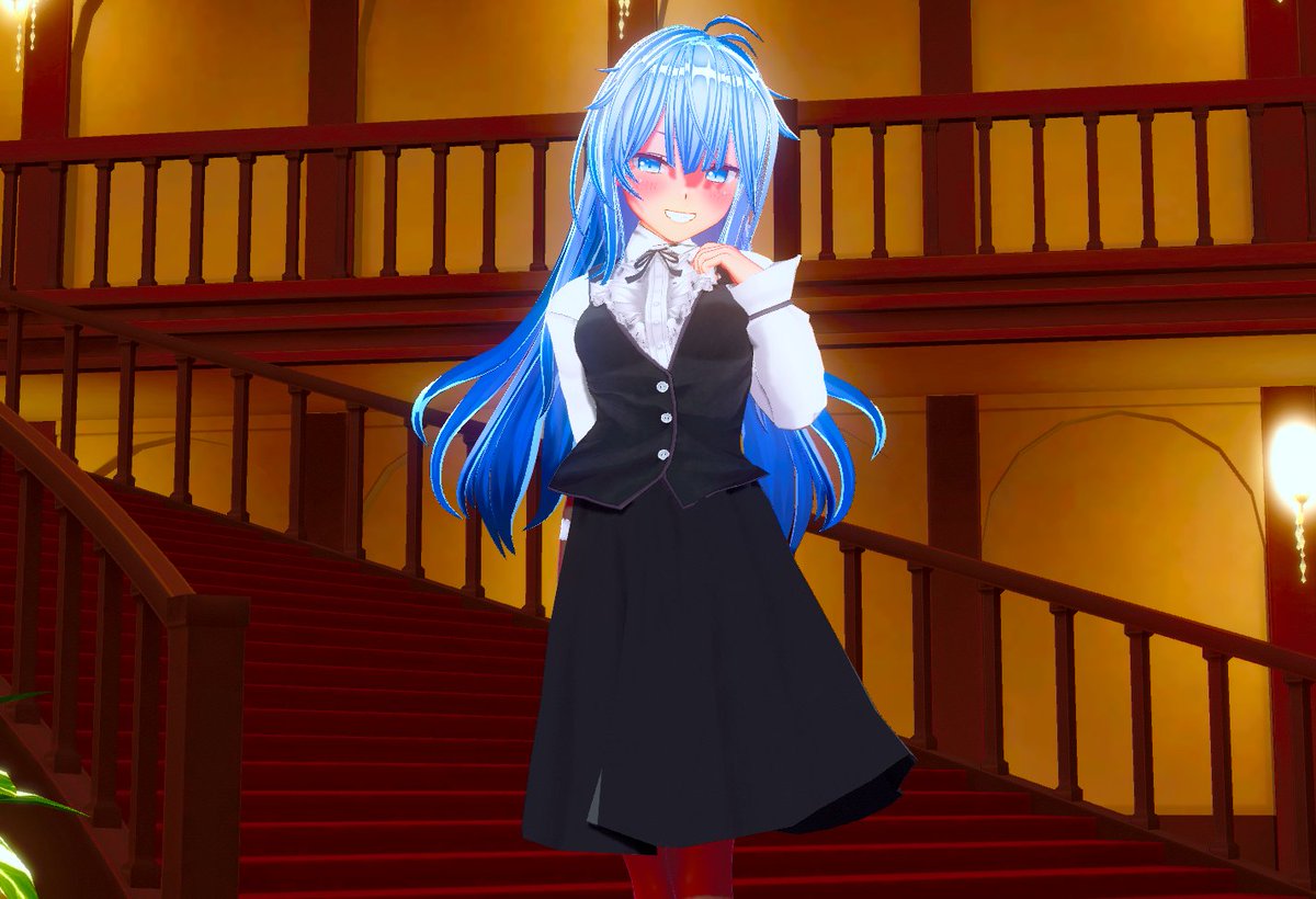 ゆっけ@COM3D2 on Twitter: "お題「ロングスカート」 リア友のリクエストで青髪ロングのロンスカ着せました！ 意外と似合う..！ #COM3D2 #カスタムオーダーメイド3D2 ...