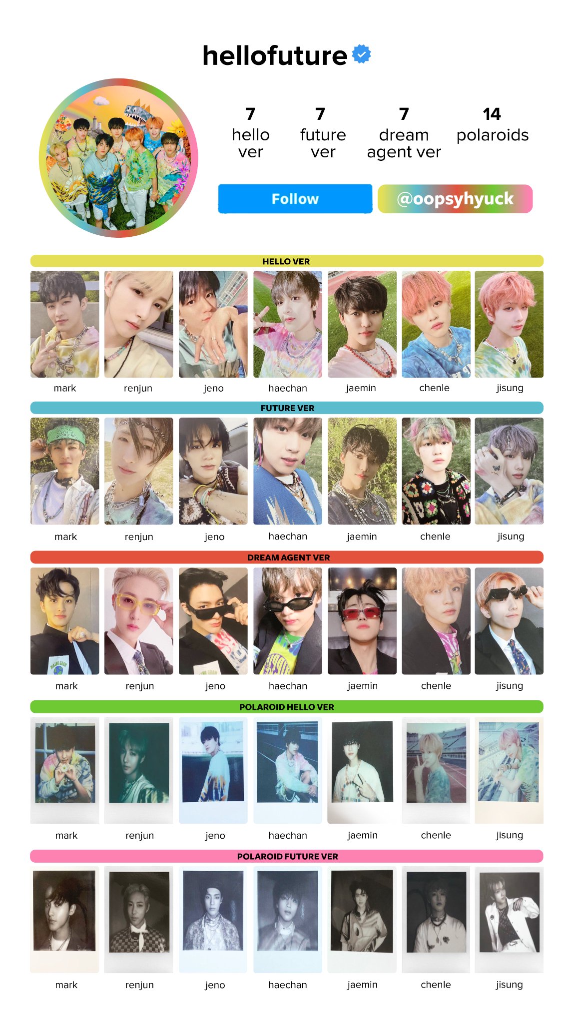 caitlin on Twitter: "complete nct dream hello future photocard template (with polaroids!) also ...