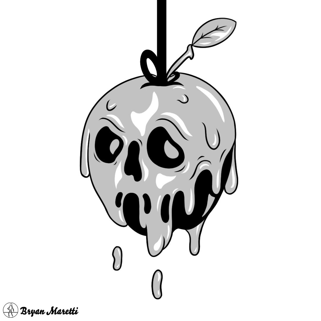 Snow White Poison Apple Sketch