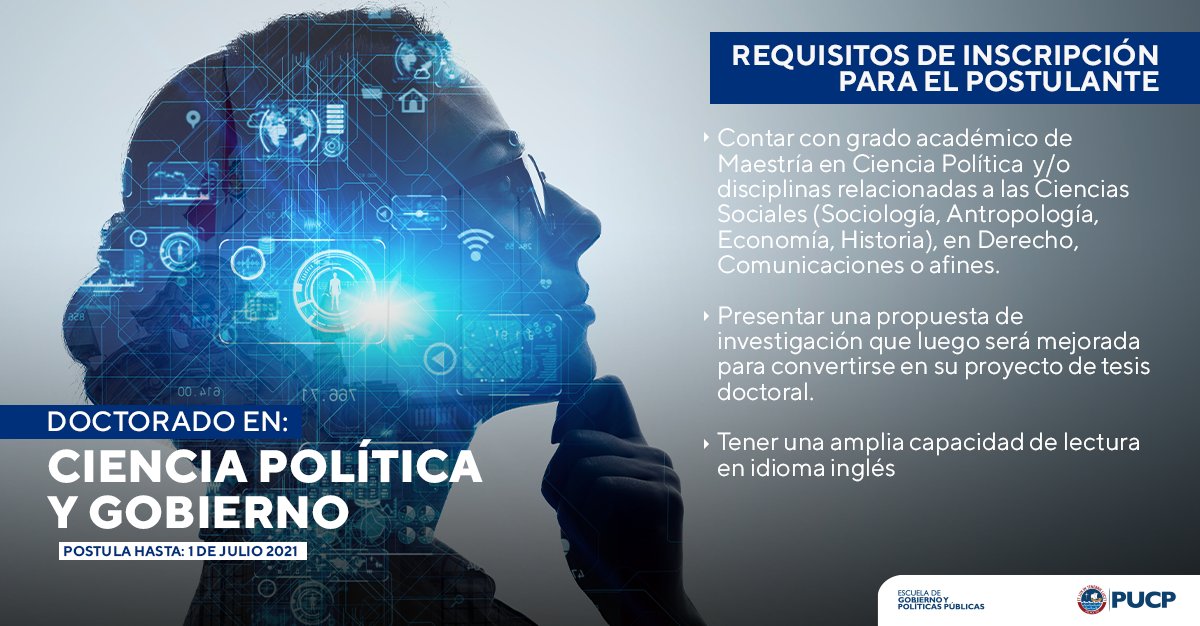 Escuela de Gobierno PUCP on Twitter: "El #DoctoradoPUCP en Ciencia Política y Gobierno te ...