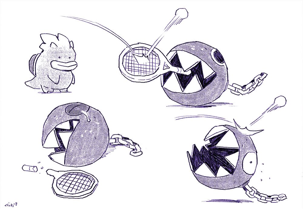 Mario Chain Chomp Drawing