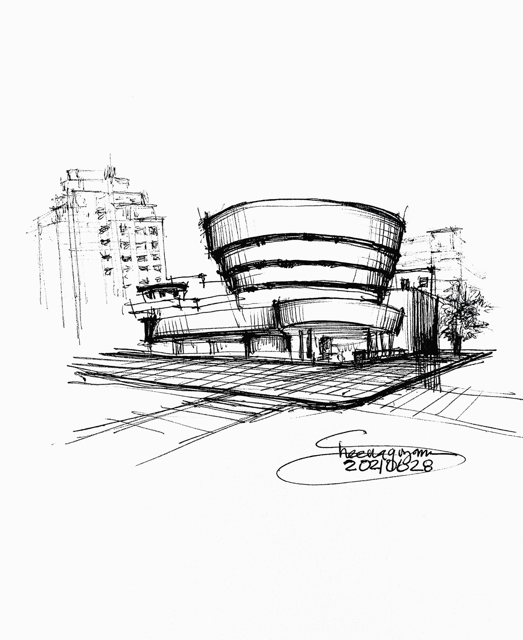 Guggenheim Museum Drawing
