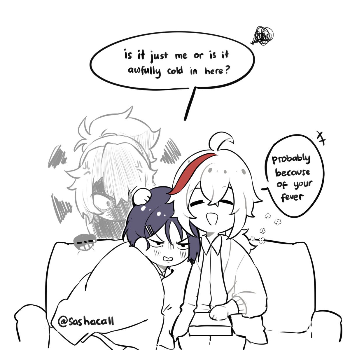 「ScaraKazu roommate AU but the room is haunted 」shaaの漫画