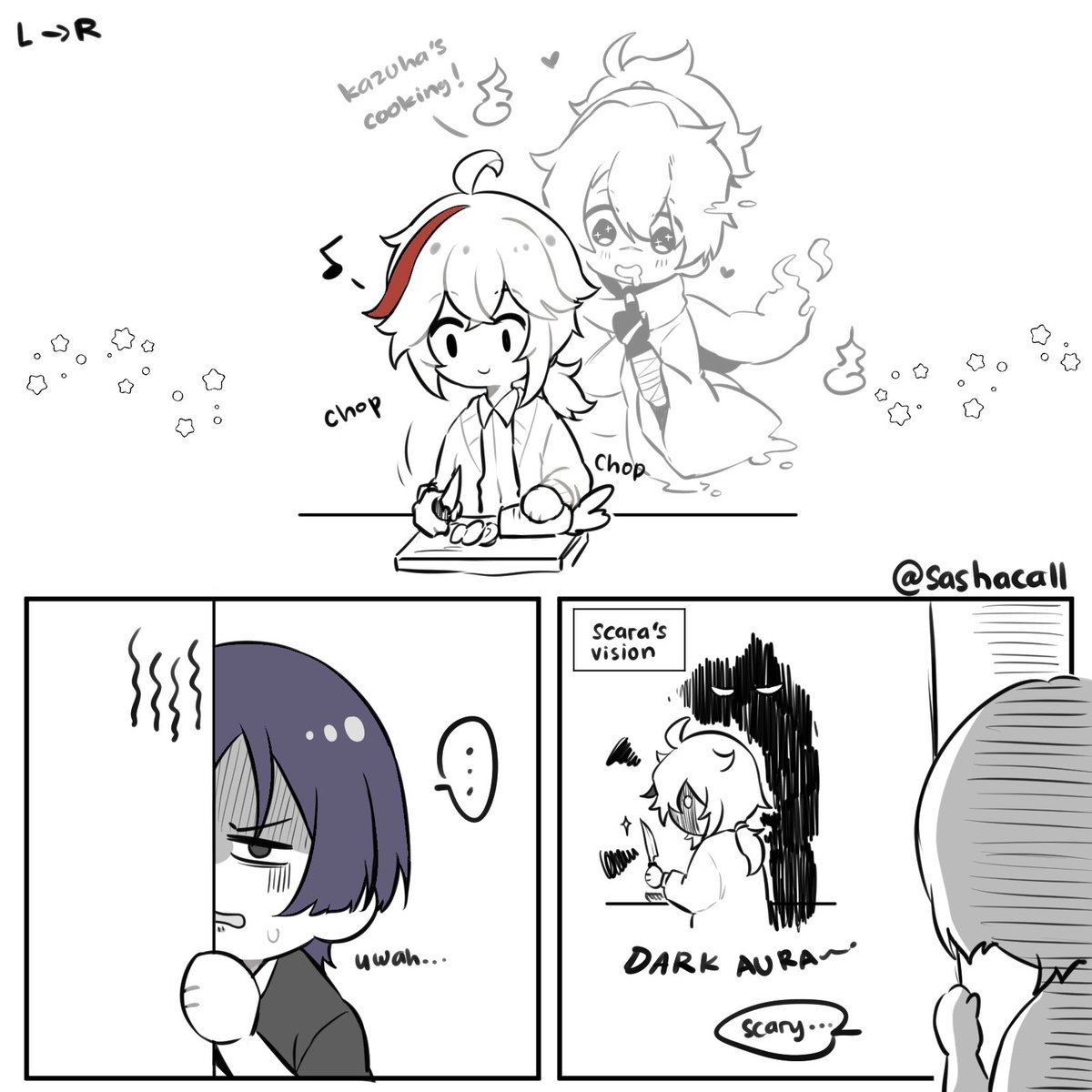 「ScaraKazu roommate AU but the room is haunted 」shaaの漫画