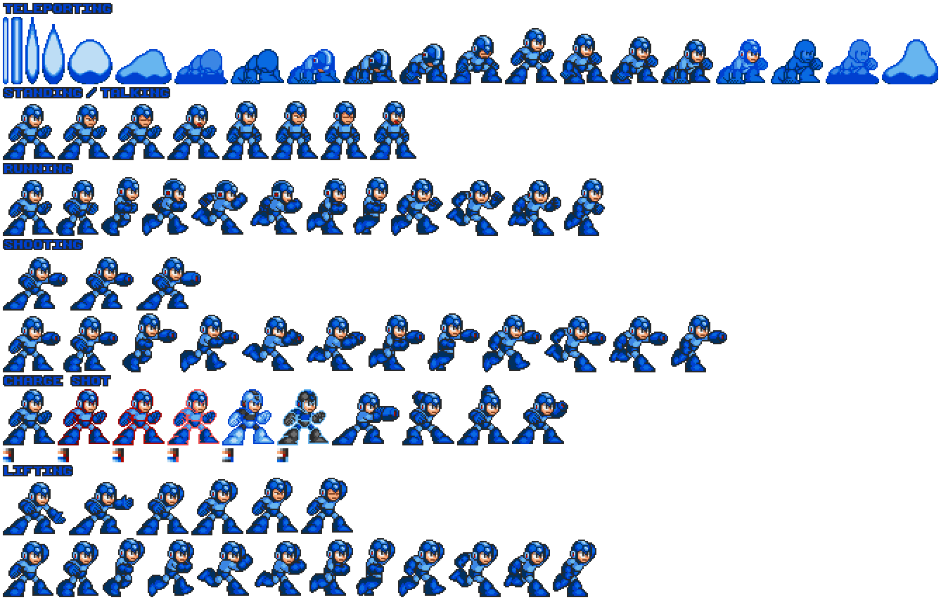 Megaman X Sprite Grid