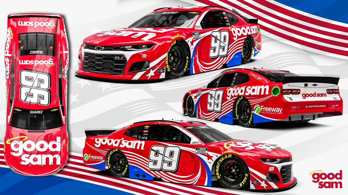 Daniel Suarez's patriotic Good Sam scheme for this weekend : r/NASCAR