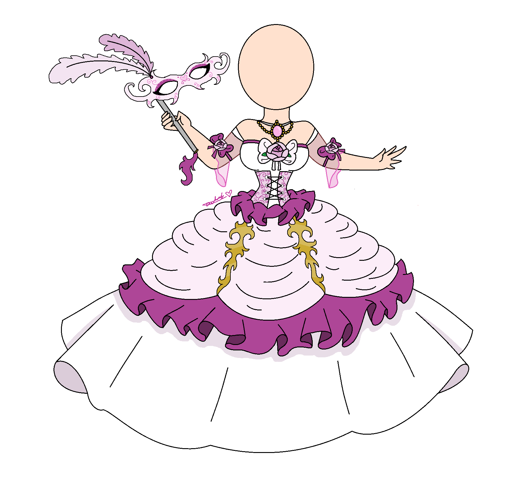 Anime Girl Base With Dress