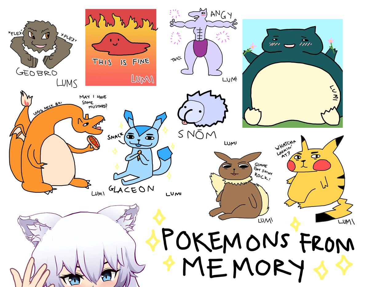 ポケモン「I drew pokemon from memory! 🐺 」|Lumi 🇫🇮 Vtuberの漫画