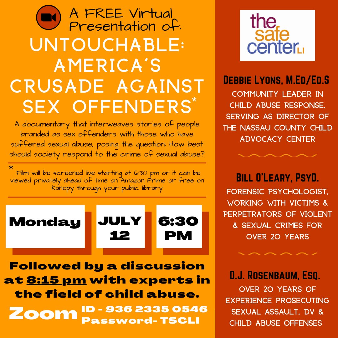 The Safe Center On Twitter Join Us On Monday July 12th For A