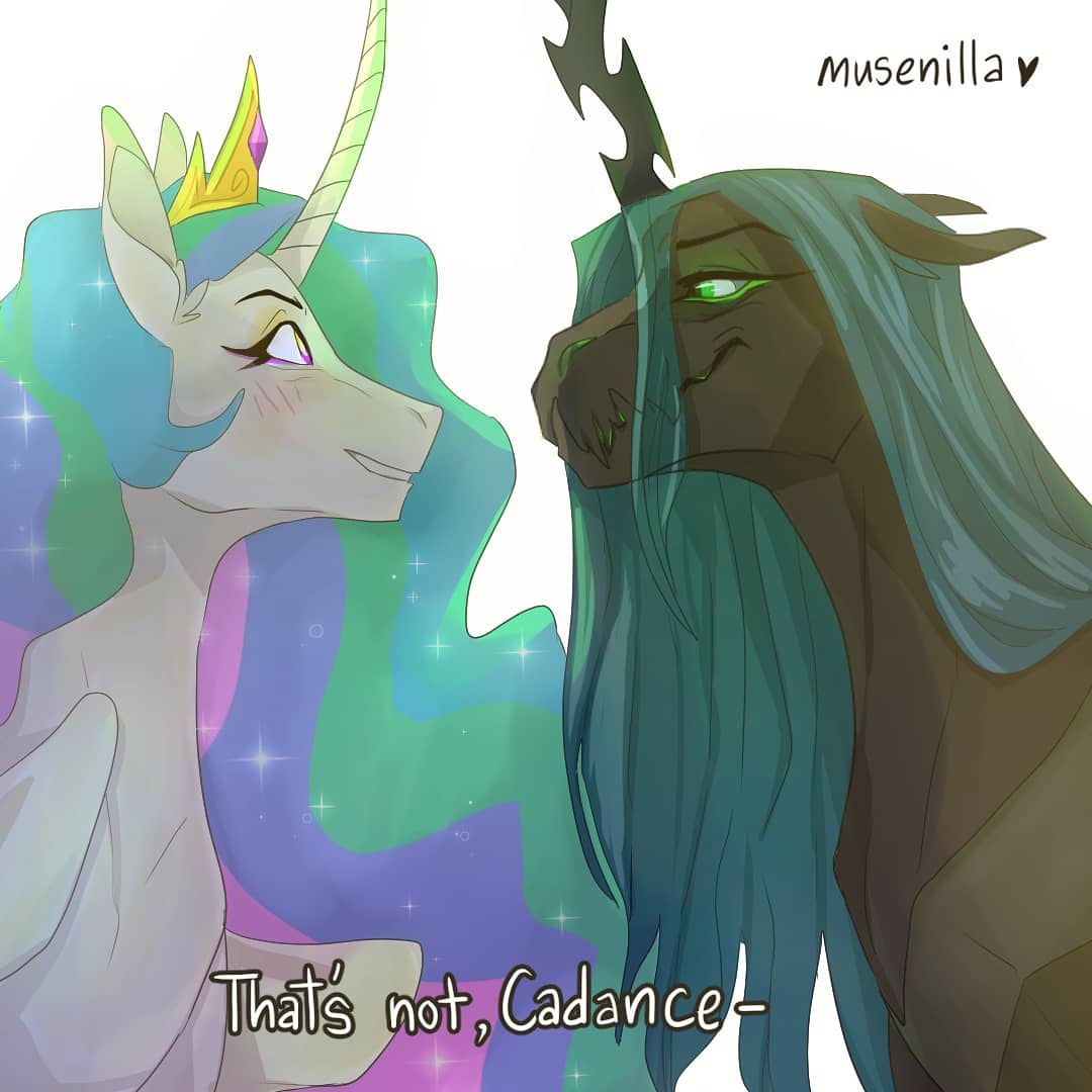 Queen Chrysalis And Princess Celestia Kiss