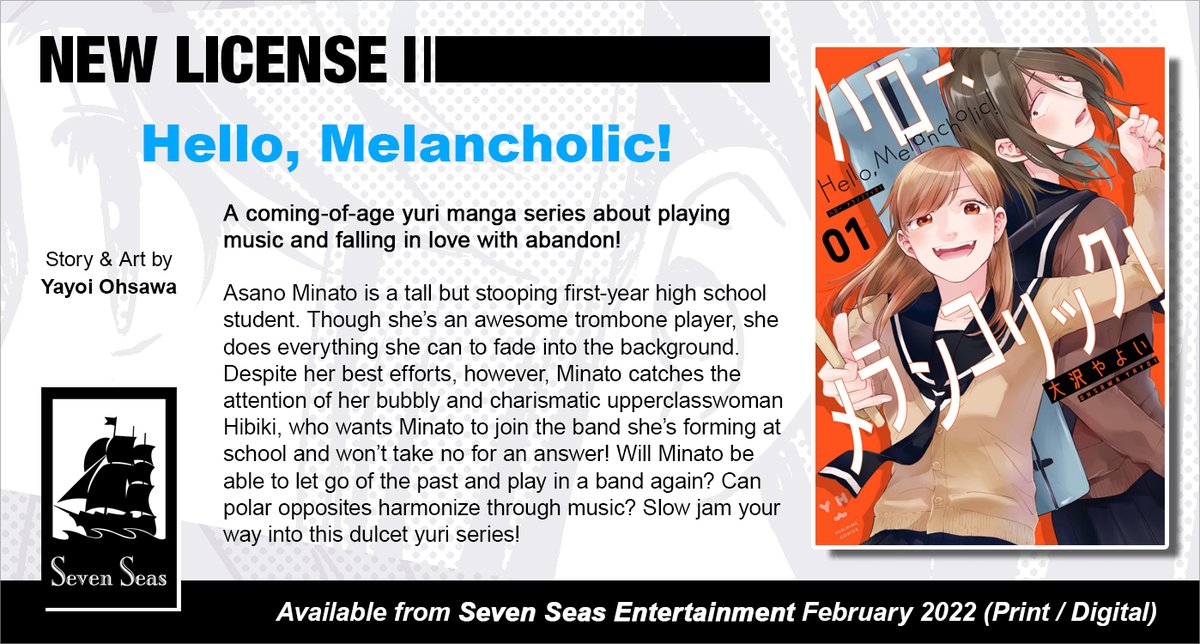 "Hello, Melancholic!" licensed by Seven Seas, coming to print and ...